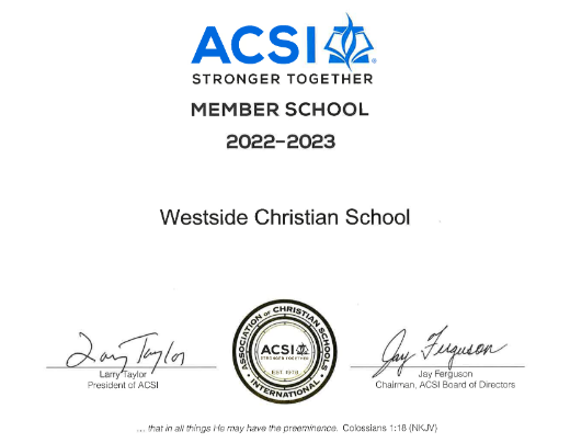 ACSI Member – Westside Christian Church and School
